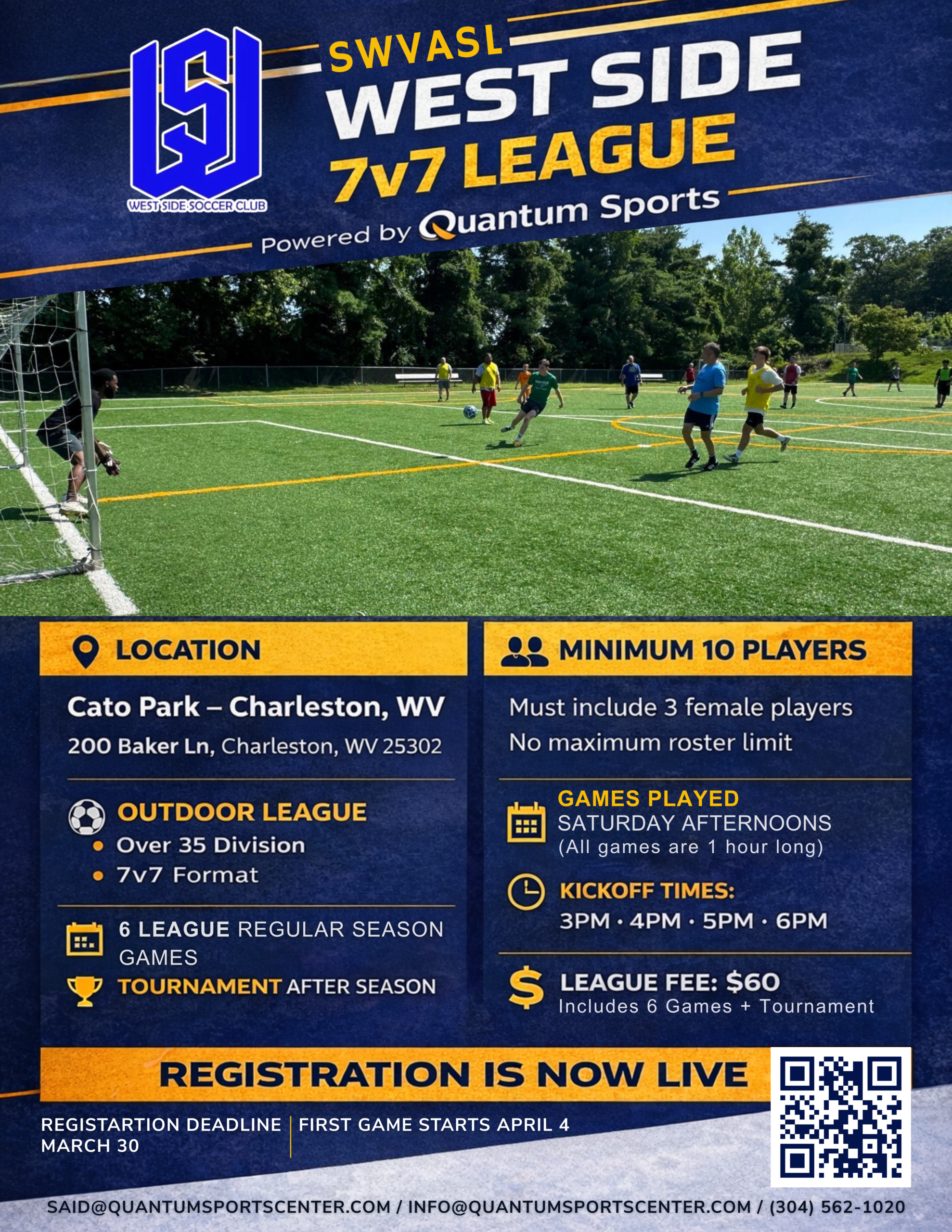 Soccer Leagues at Quantum Sports Center
